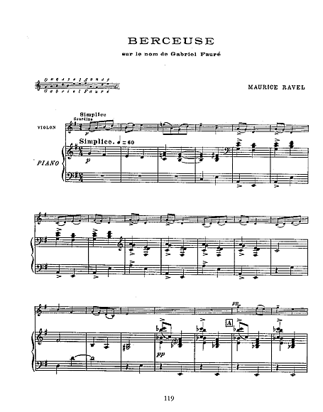 Berceuse sur le nom de Gabriel Fauré Piano score - Violín, Piano - Partituras - Cantorion ...