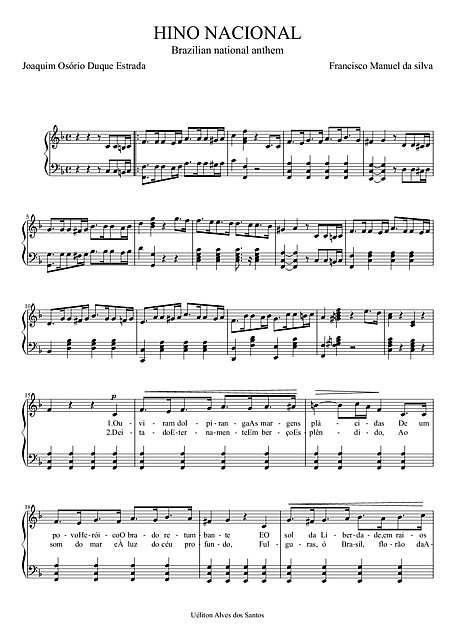 Himno nacional del Brasil (Hino Nacional Brasileiro) Brazilian national ...