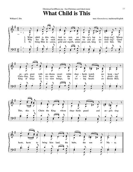 Greensleeves What Child is This? - SATB - Partituras - Cantorion ...