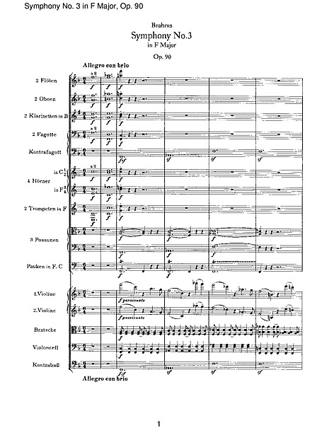 Symphony No. 3 in F major Full Score - - Partituras - Cantorion ...