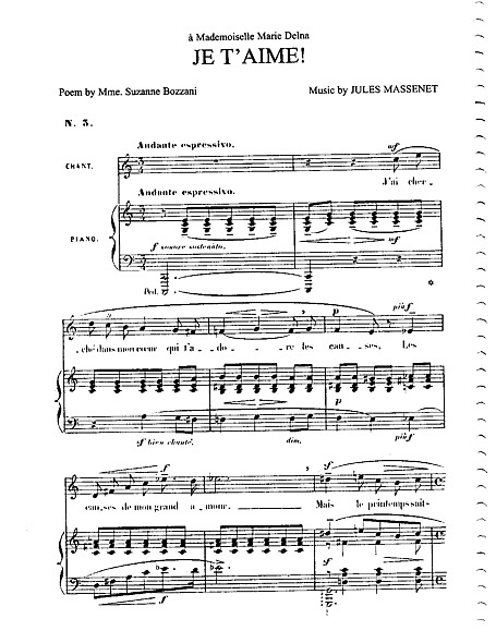 Je t'aime! Voz, Piano - Partituras - Cantorion, partituras y páginas musicales gratis