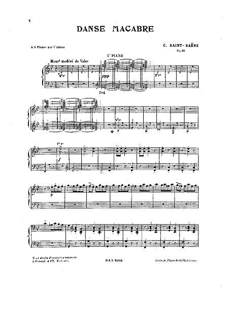 Danza de la Muerte (Danse Macabre) Piano a cuatro manos - Partituras ...