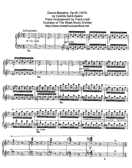 Danza de la Muerte (Danse Macabre) Piano - Partituras - Cantorion ...
