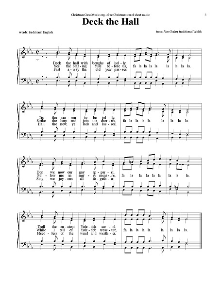 Deck the Halls Voz, SATB - Partituras - Cantorion, partituras y páginas ...